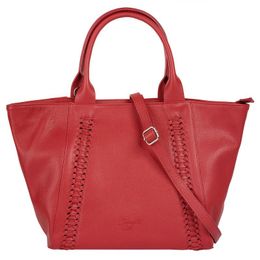 Samantha Look Damen Shopper echt Leder, Made in Italy rot