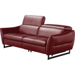 Egoitaliano 2,5-Sitzer &raquo;Dafne, elegantes Designsofa mit hohem Sitzkomfort&laquo; wahlw. mit elektrischer Relaxfunktion, Kopfteile manuell verstellbar rot Leder &raquo;BULL&laquo; (
