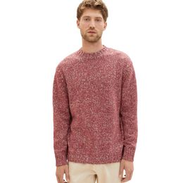 Tom Tailor Herren Tom Tailor Strickpullover mit Markenlabel rot M