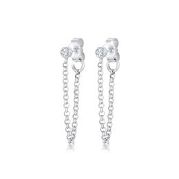 Elli Damen Paar Ohrstecker &raquo;Lang Trend 925 Silber, mit Kristallen von Swarovski &laquo; silber