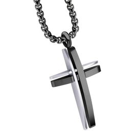 Firetti Herren Kette mit Anh&auml;nger &raquo;Schmuck Geschenk Kreuz&laquo; schwarz