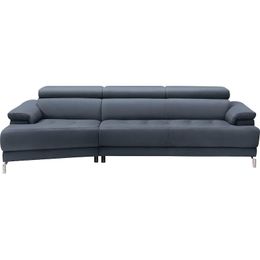 Egoitaliano Ecksofa &raquo;Soul, extravagantes Designsofa, Megasofa, super bequem, tolle Details&laquo; mit Trapez-Abschlu&szlig;element, inkl verstellbarer Kopfteile grau Leder &raquo;