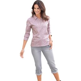 CR&Eacute;ATION L Damen Poloshirt mit Knopfleiste hortensie-steingrau-bedruckt Gr&ouml;&szlig;e 40