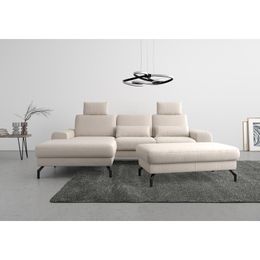 Sit & More sit&more Ecksofa &raquo;Cinturo L-Form&laquo; inklusive Sitztiefenverstellung und Federkern, Sitzh&ouml;he 48 cm grau