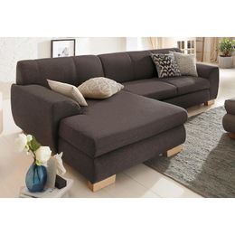 Home Affaire Ecksofa &raquo;Nika L-Form&laquo; Polsterecke, Struktur fein oder Melrose/Struktur, mit Bettfunktion braun Struktur fein (100% Polyester);100% 