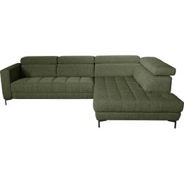 Alina Ecksofa &raquo;Bahira&laquo; Inkl. R&uuml;ckenlehnen- und Sitztiefenverstellung, Breite 280 cm gr&uuml;n Struktur TAT (100% Polyester)
