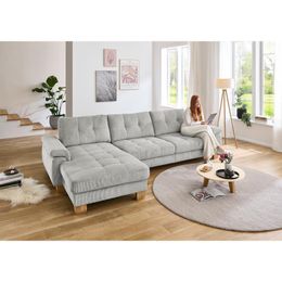Die PlanBar Ecksofa &raquo;PP-LA19101 L-Form, Breite 316 cm&laquo; wahlweise mit Bettfunktion und verstellbaren Kopfst&uuml;tzen, in Cord 88% Polyester;12% Polyamid