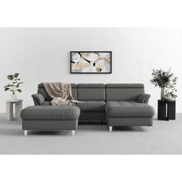 Sit & More sit&more Ecksofa &raquo;Marano L-Form&laquo; inklusive Kopfteilverstellung, wahlweise mit Bettfunktion, Bettkasten grau 100% Polyester