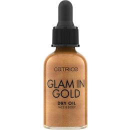Catrice Damen Highlighter &raquo;Glam In Gold Dry Oil&laquo; Pflegender Effekt f&uuml;r seidig-glatte Haut, floraler Duft gold