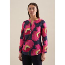 Seidensticker Damen Seidensticker Klassische Bluse &raquo;Schwarze Rose&laquo; Tunika Floral blau L40