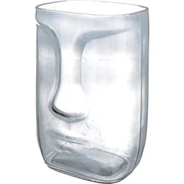 Casablanca by Gilde Tischvase &raquo;Face&laquo; grau Glas