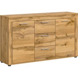 Home Affaire Sideboard &raquo;Aosta, Breite 125 cm, in verschiedenen Farbausf&uuml;hrungen&laquo; mit 2 T&uuml;ren und 3 Schubk&auml;sten, Wohnzimmer, Kommode, Schrank braun FSC
