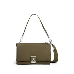 Tommy Hilfiger Damen Umh&auml;ngetasche &raquo;TH HER MED CROSSOVER NYLON SV&laquo;, Damen Tragetasche, Abendtasche, Clutch mit edlem TH-Steckverschluss gr&uuml;n