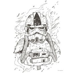 Komar Bild &raquo;Star Wars Pilot Drawing&laquo; Disney 1 Stk. tlg. Wandbild zur Dekoration im Kinderzimmer - ohne Rahmen bunt Holz, Papier