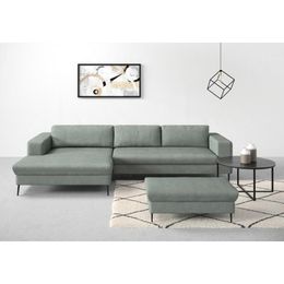 DOMO collection Ecksofa &raquo;Modica, zeitlos und elegant, L-Form&laquo; moderne Optik mit extrabreiter Recamiere, auch in Cord gr&uuml;n