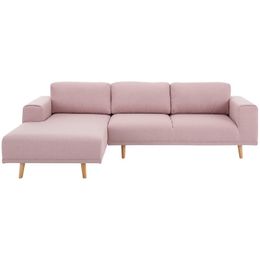 Home Affaire Ecksofa &raquo;Lasse L-Form&laquo; im scandinavischen Stil mit Holzf&uuml;&szlig;en rosa Struktur fein( 100% Polyester);Filzoptik (100% Polyester);Luxus-