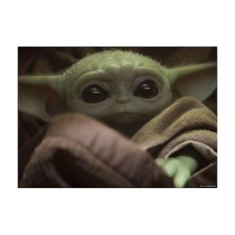 Komar Bild &raquo;Mandalorian The Child Cute Face&laquo; Disney Star Wars 1 Stk. tlg. Wandbild zur Dekoration im Kinderzimmer - ohne Rahmen bunt Holz, Papier