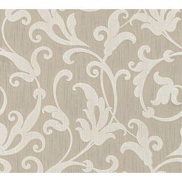ARCHITECTS PAPER Textiltapete &raquo;Tessuto&laquo; Barock floral gemustert samtig Tapete Barock Tapeten Wohnzimmer Schlafzimmer K&uuml;che modern Flur Design beige Viskose, Vlies