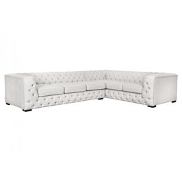 Home Affaire Chesterfield-Sofa &raquo;KALINA L-Form&laquo; hochwertig Chesterfield-Ausf&uuml;hrung beige 100% Polyester