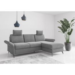 Home Affaire Ecksofa &raquo;Rochelle&laquo; wahlweise mit Bettfunktion, Bettkasten und Armteilverstellung grau 100% Polyester