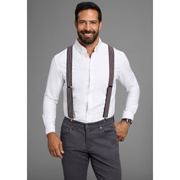 MAN'S WORLD Man's World Herren Hosentr&auml;ger in bequemer Breite & extra L&auml;nge bis 130cm - NEW - im Streifendesign rot