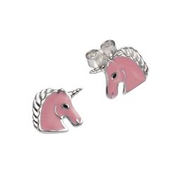 Vivance Damen Paar Ohrstecker &raquo;925/- Sterling Silber Einhorn&laquo; pink