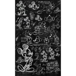 Komar Vliestapete &raquo;Digitaldruck Vlies - Mickey - Chalkboard - Gr&ouml;&szlig;e 120 x 200 cm&laquo; bedruckt glatt Kinderzimmer grau Vlies