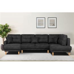 Home Affaire Wohnlandschaft &raquo;TRIPLO U-Form wahlweise mit Schlaffunktion, B/T/H: 310/192/90 cm&laquo; Schlafsofa, auch mit Bettkasten, Steppung im 