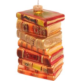 Christbaumschmuck &raquo;Antiker B&uuml;cherstapel, Weihnachtsdeko, Christbaumschmuck&laquo; mundgeblasen bunt Glas