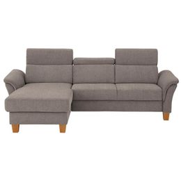 Home Affaire Ecksofa &raquo;Conville L-Form&laquo; Federkern, wahlweise mit Bettfunktion und Bettkasten bzw. Stauraum braun 100% Polyester