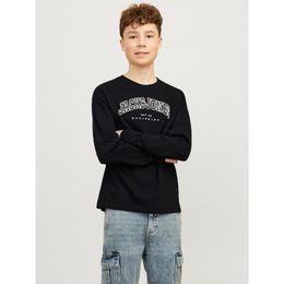 Jack & Jones Jack & Jones Junior Jungen Rundhalsshirt &raquo;JJECALEB VARSITY TEE LS O-NECK SN JNR&laquo; schwarz 152