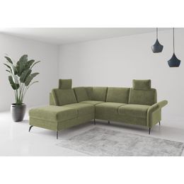 Home Affaire Ecksofa &raquo;Rochelle&laquo; wahlweise mit Bettfunktion, Bettkasten und Armteilverstellung gr&uuml;n 100% Polyester