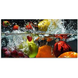 Artland Glasbild &raquo;Spritzendes Obst auf dem Wasser&laquo; Lebensmittel 1 Stk. tlg. in verschiedenen Gr&ouml;&szlig;en bunt