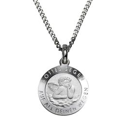 Firetti Herren Kette mit Anh&auml;nger &raquo;Schmuck Geschenk Silber 925 Halsschmuck Halskette Panzerkette Engel&laquo; Gravur: Gottes Segen auf all deinen Wegen / 