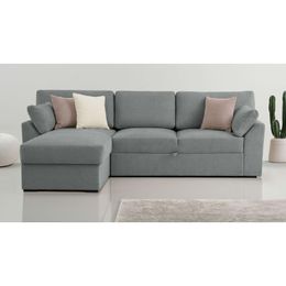 Home Affaire Ecksofa &raquo;Citry&laquo; Breite 246 cm, Chenille, Bettfunktion, Bettkasten, L-Form grau 100% polyester
