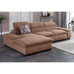 Home Affaire Ecksofa &raquo;Alberto L-Form&laquo; mit Kopfteilverstellung, wahlweise mit Bettfunktion braun 100% Polyester;Luxus-Microfaser ALTARA NUBUCK (100% 