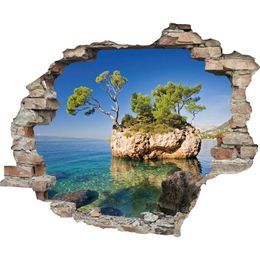 queence Wandtattoo &raquo;Insel&laquo; Wandsticker, Wandbild, selbstklebend, 3D, Wanddurchbruch bunt