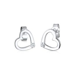 Elli DIAMONDS Damen Elli DIAMONDS Paar Ohrstecker &raquo;Ohrstecker Herz Diamant Wei&szlig; (0.03 ct) 925 Sterling Silber&laquo; silber