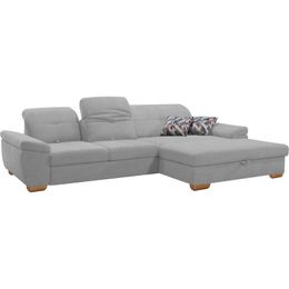 Alina Ecksofa &raquo;Nadira&laquo; wahlweise mit Bettfunktion und Stauraum grau Struktur fein XBO (90% Polyester, 10% Polyamide);Chenille GCP (100% Polyester)