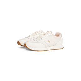 Tommy Hilfiger Damen Plateausneaker &raquo;LEATHER RUNNER&laquo; , Freizeitschuh, Halbschuh, Schn&uuml;rschuh mit TH-Schmuckelement grau 36