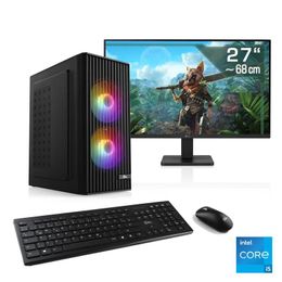 CSL PC-Komplettsystem &raquo;Spectrum V25105&laquo; 27 &prime;&prime; Intel Core i5 GeForce RTX 4060 16 GB RAM 1.000 GB SSD schwarz Inkl. 27 Zoll Full-HD Monitor, Maus, 