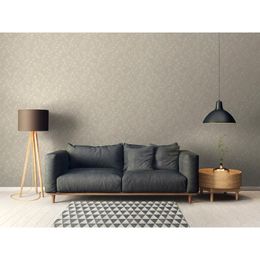 A.S. Cr&eacute;ation Vliestapete &raquo;Nara Bl&auml;tterranke&laquo; gemustert matt neutral leicht strukturiert Tapete Natur Tapeten Wohnzimmer Schlafzimmer K&uuml;che modern Design Optik grau