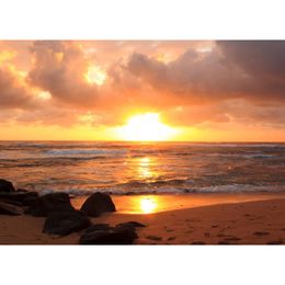 papermoon Fototapete &raquo;Sunrise Lihue Beach&laquo; glatt bunt Vlies