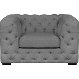 Home Affaire Chesterfield-Sessel &raquo;Kalina Sessel&laquo; mit klassischer Chesterfield-Knopfheftung, sehr hochwertige Qualit&auml;t grau 100% Polyester