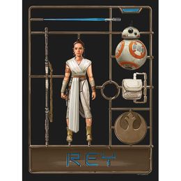 Komar Bild &raquo;Star Wars Toy Rey&laquo; Star Wars 1 Stk. tlg. Wandbild zur Dekoration im Kinderzimmer - ohne Rahmen bunt Holz, Papier