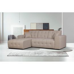 Home Affaire Ecksofa &raquo;Nosia L-Form&laquo; incl. 2 Zierkissen, mit feiner Steppung beige 100% Polyester