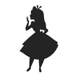 Komar Bild &raquo;Alice Silhouette&laquo; Disney 1 Stk. tlg. Wandbild zur Dekoration im Kinderzimmer - ohne Rahmen schwarz Holz, Papier