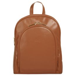 CLUTY Damen Cityrucksack echt Leder, Made in Italy braun B/H/T: 30cm x 25cm x 12cm, onesize