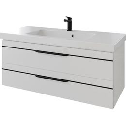 Waschtisch &raquo;Serie Balto Mineralmarmor-Waschtisch mit Unterschrank, 123 cm breit&laquo; 2 Stk. tlg. Waschplatz mit 2 Schubladen, Badschrank in verschiedenen 