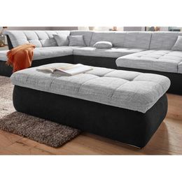 DOMO collection Hocker &raquo;PB Moric&laquo; inklisive Staufach silber Microfaser PRIMABELLE (100% Polyester) / Struktur (90% Polyester, 10% Polyacryl);